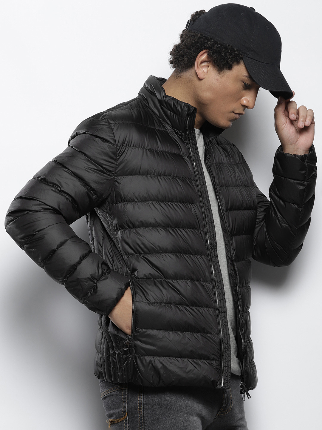 Buy Geox Men Black Lightweight Puffer Jacket - Jackets for Men 20829996 ...