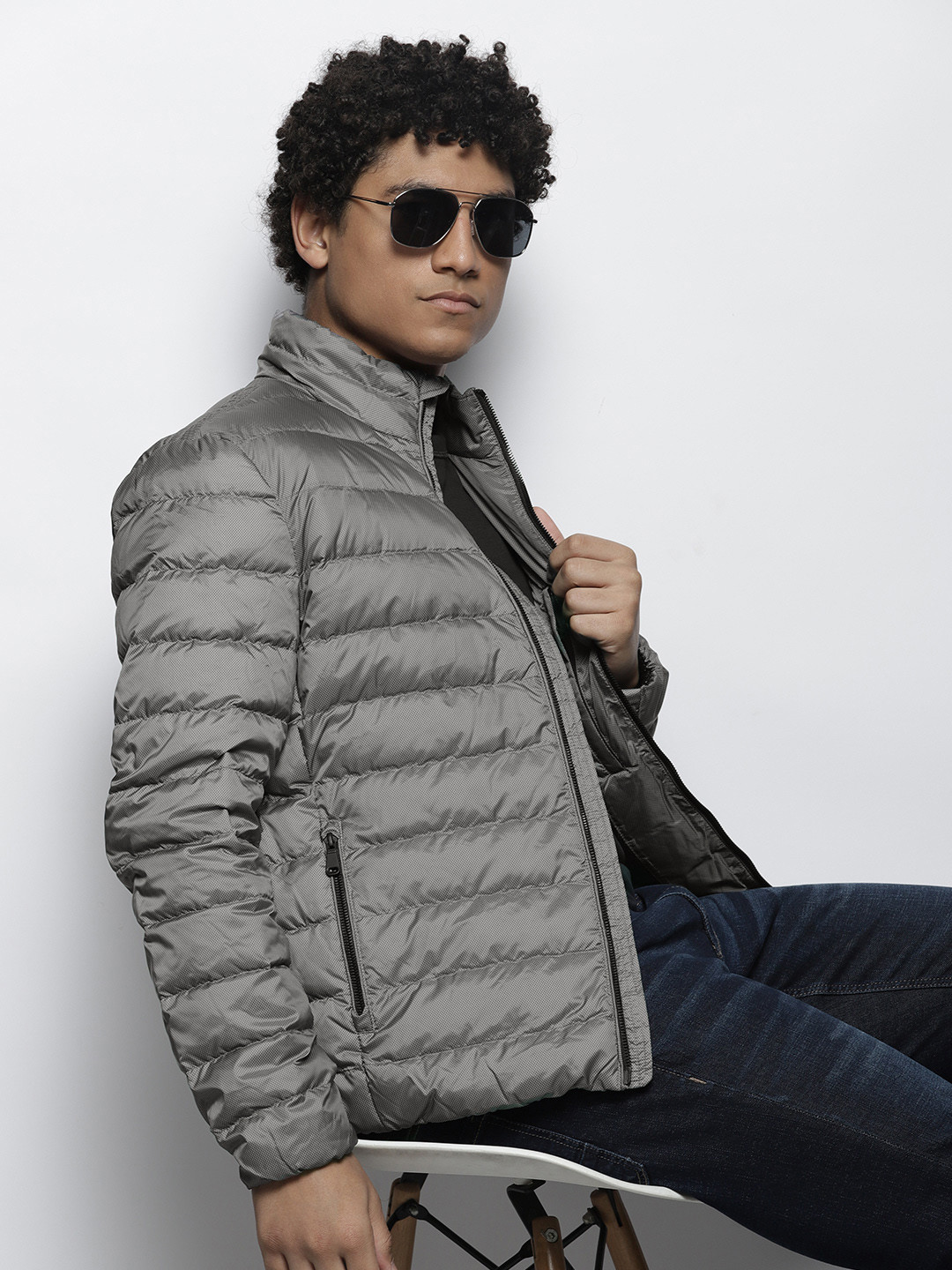 Buy Geox Men Taupe Lightweight Puffer Jacket - Jackets for Men 20830002 ...