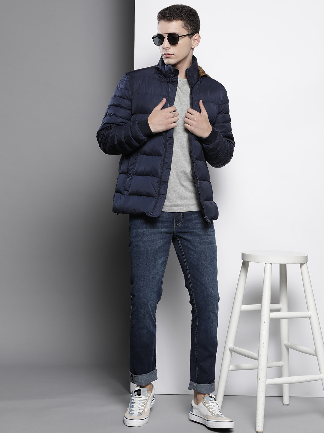 Buy Geox Men Mock Collar Padded Jacket - Jackets for Men 20830012 | Myntra