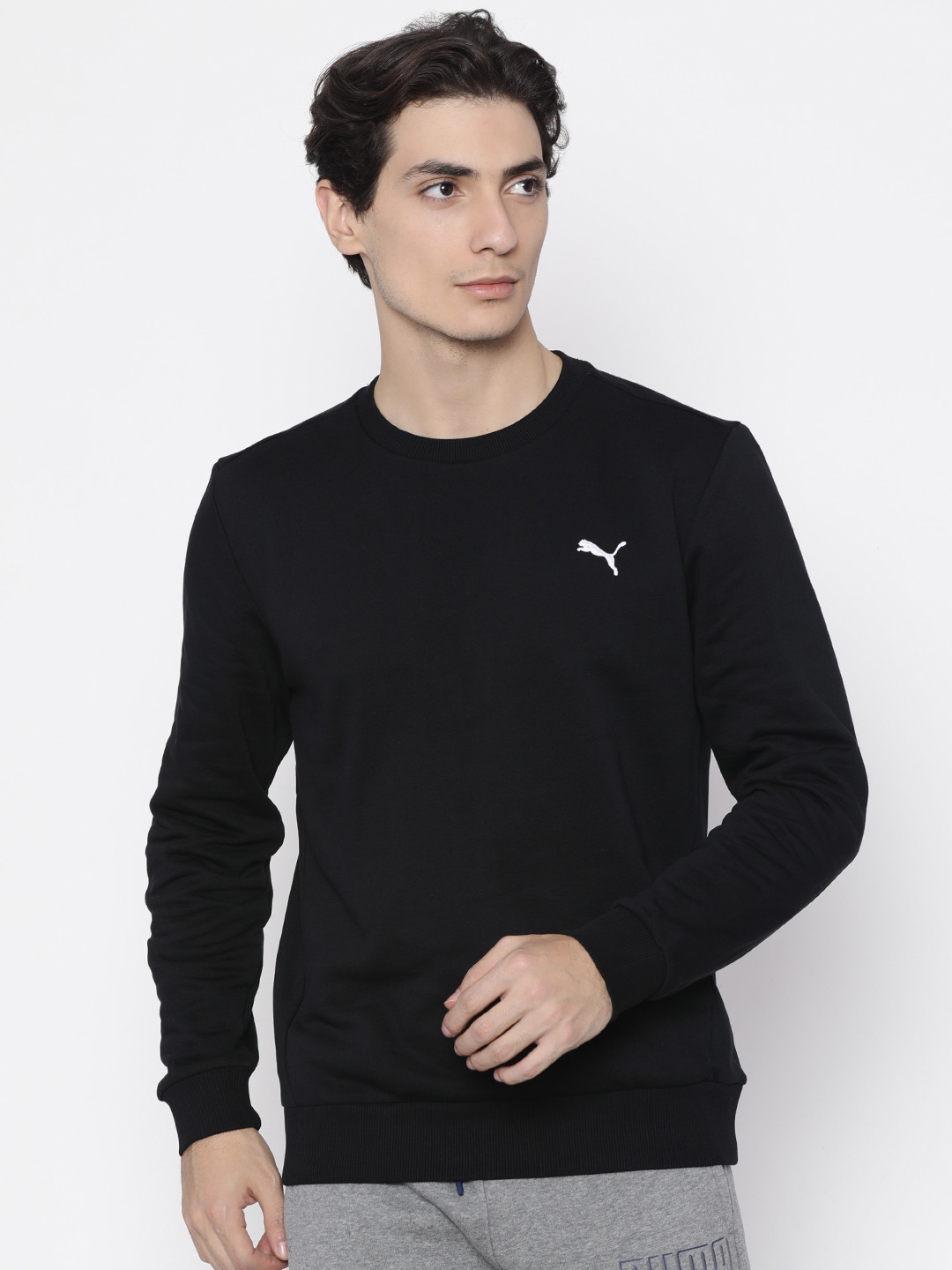 Buy Puma Men Black Solid Sweatshirt - Sweatshirts for Men 7748944 | Myntra