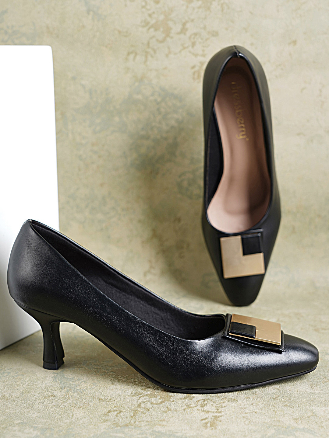 Buy DressBerry Women Black PU Kitten Pumps - Heels for Women 20832634 ...