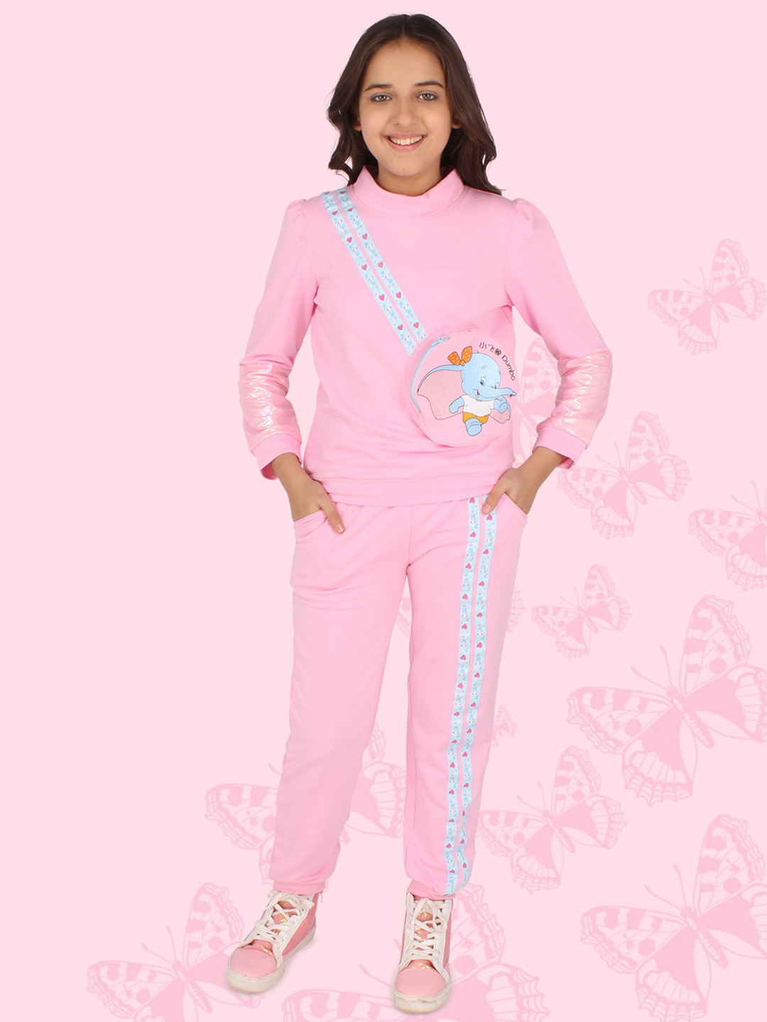Buy CUTECUMBER Girls Pink Self Designed Tracksuit - Tracksuits for ...
