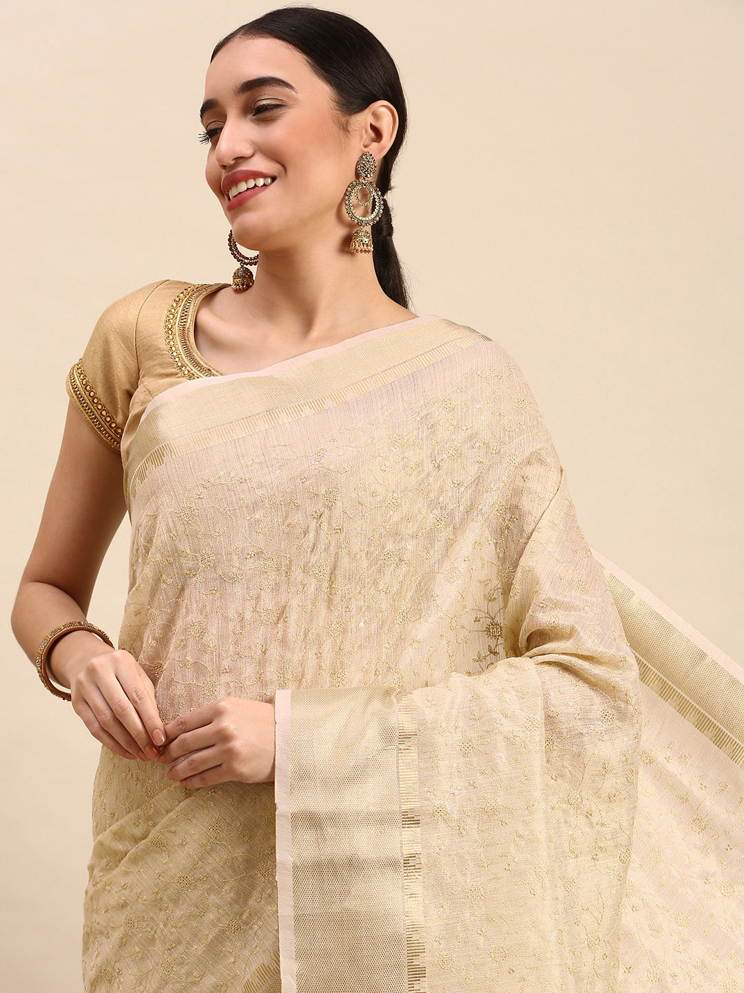 Buy MOHEY Ethnic Motifs Woven Design Art Silk Saree - Sarees for Women ...