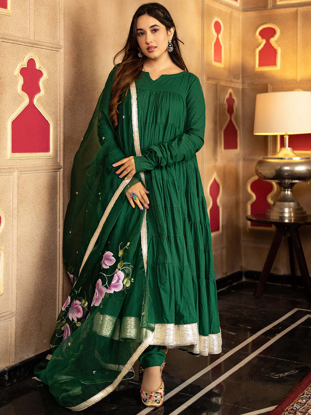 Buy AACHHO Vasanti Handpainted Pure Cotton Suit Set - Kurta Sets for ...