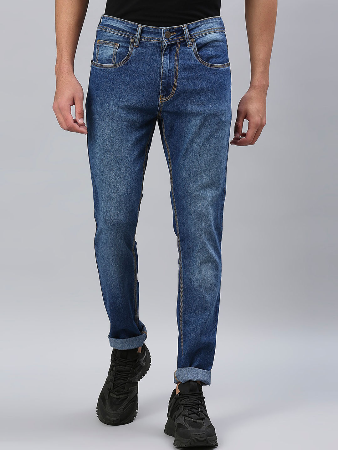 Buy HJ HASASI Men Blue Slim Fit Light Fade Stretchable Jeans - Jeans ...