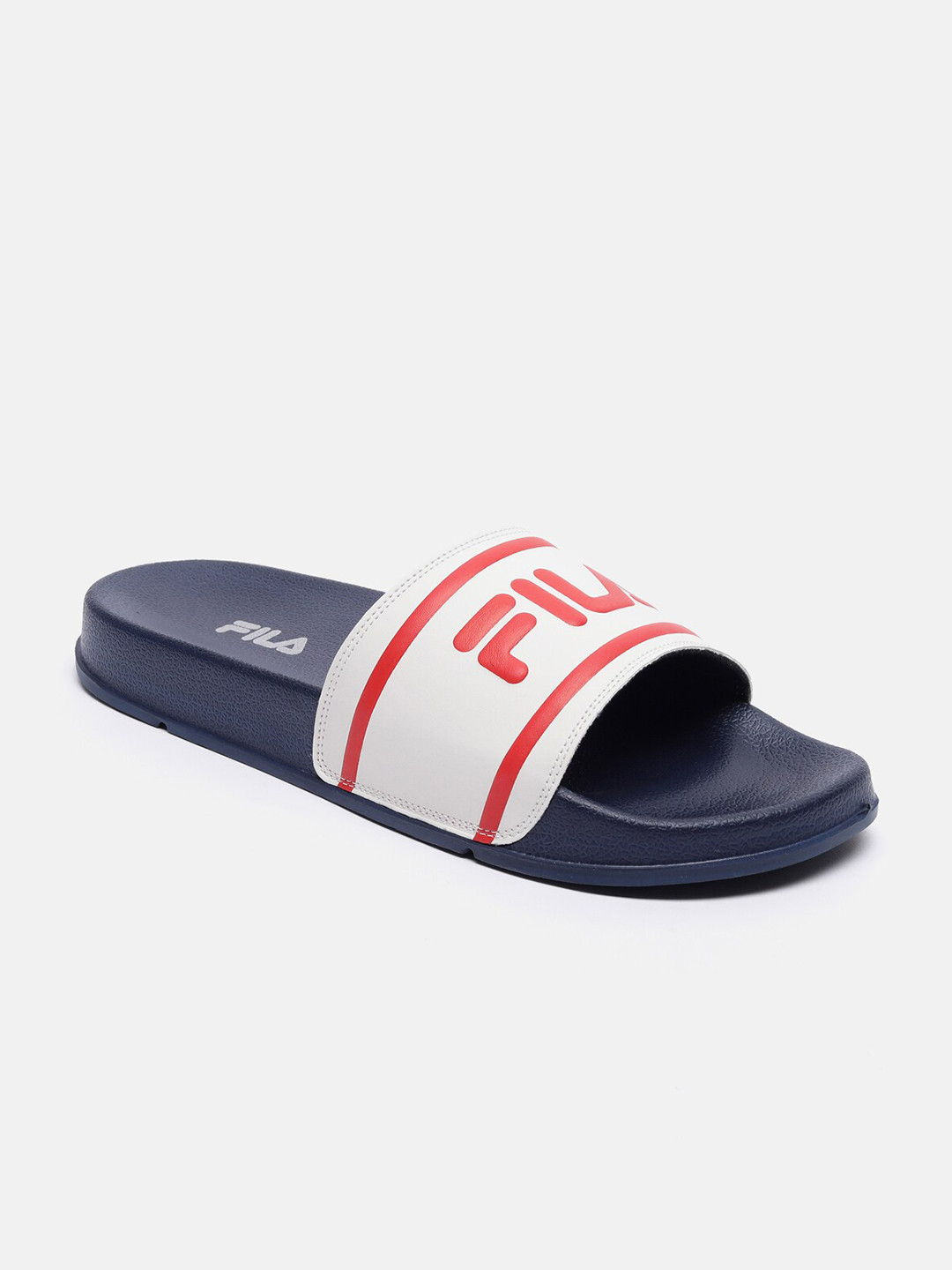 Buy FILA Women Blue & Red Printed Sliders - Flip Flops for Women ...