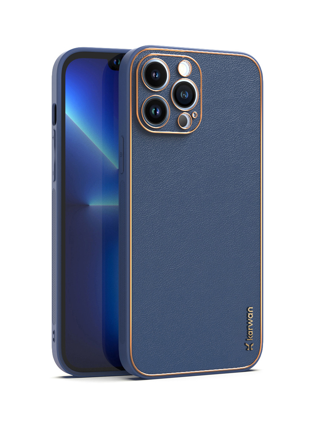 Buy Karwan Blue Leather IPhone 12 Pro Max Back Case - Mobile ...