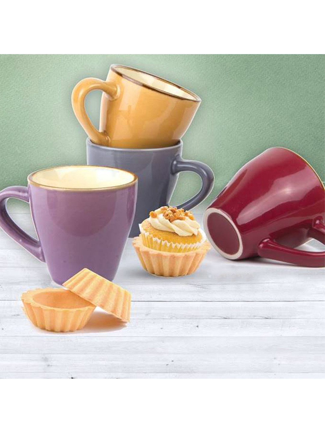 Buy Treo Set Of 6 Coffee Brown Nano Y Ceramic Mugs 95 Ml Each - Cups ...