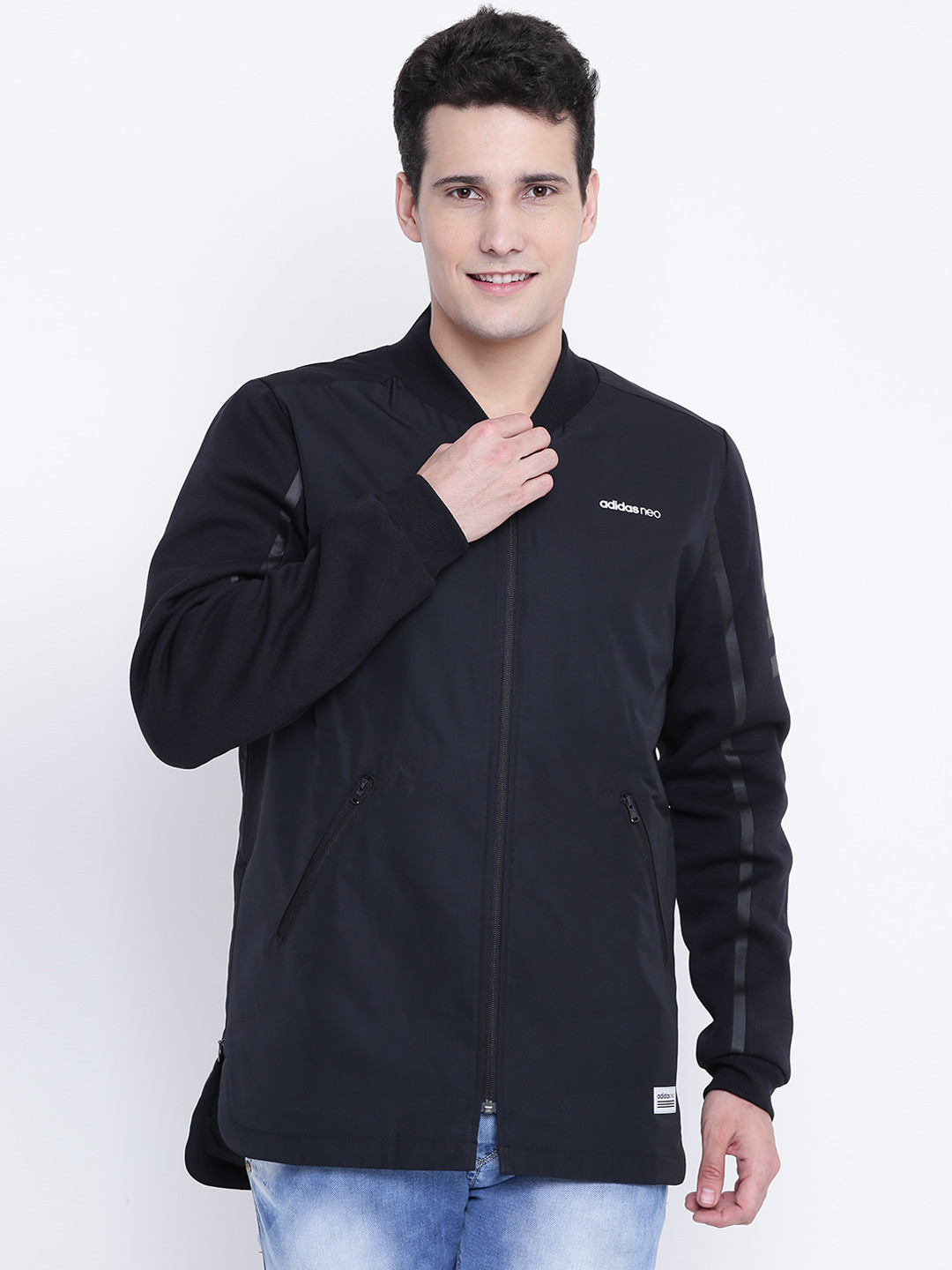 Buy Adidas NEO Men Black Street Ultralite PDD Bomber Solid Sporty ...