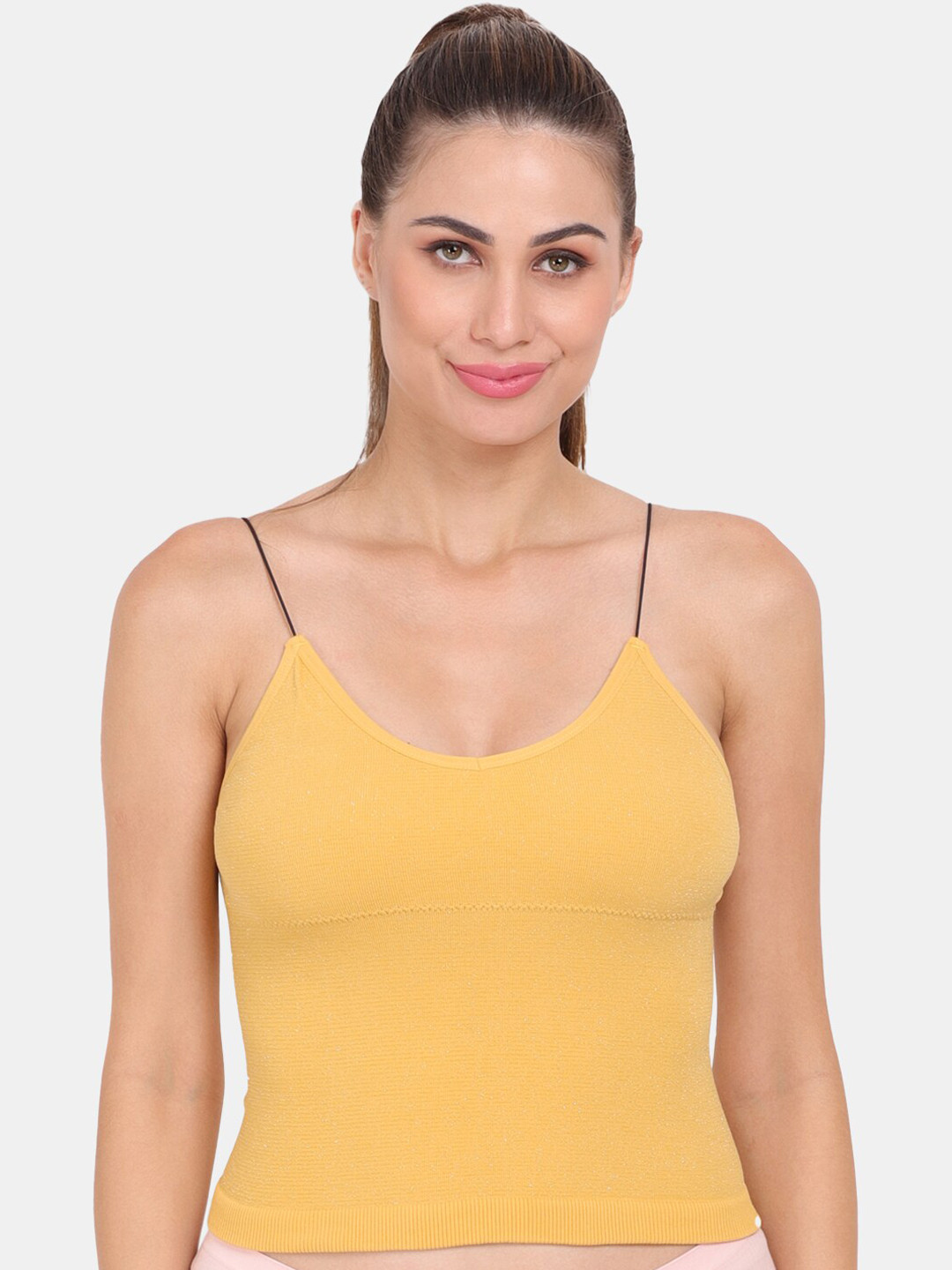 Buy Amour Secret Women Yellow Solid Padded Camisoles - Camisoles for ...