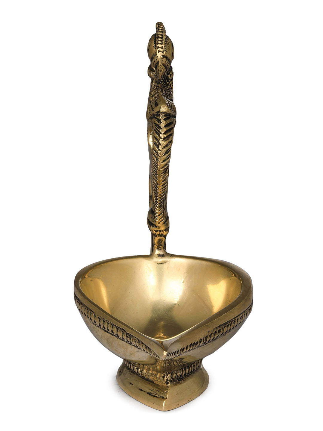 Buy Exotic India Diya With Parrot Handle In Brass Pooja Essential ...