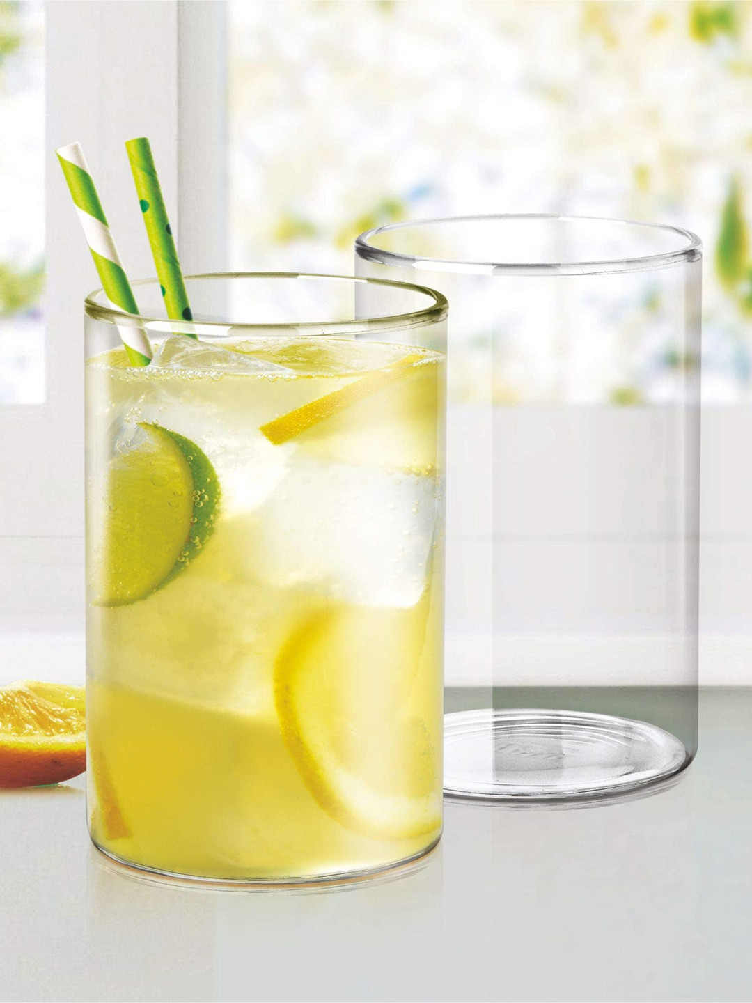 Buy Treo Set Of 6 Transparent Solid Adonis Borosilicate Glass 300 Ml ...