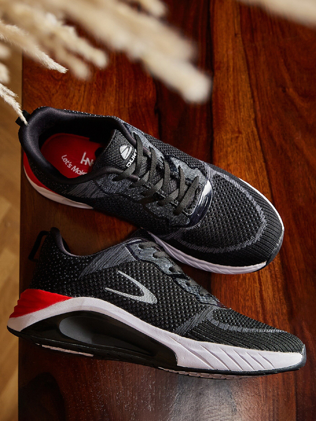 Buy Duke Men Black Textile Running Shoes - Sports Shoes for Men ...