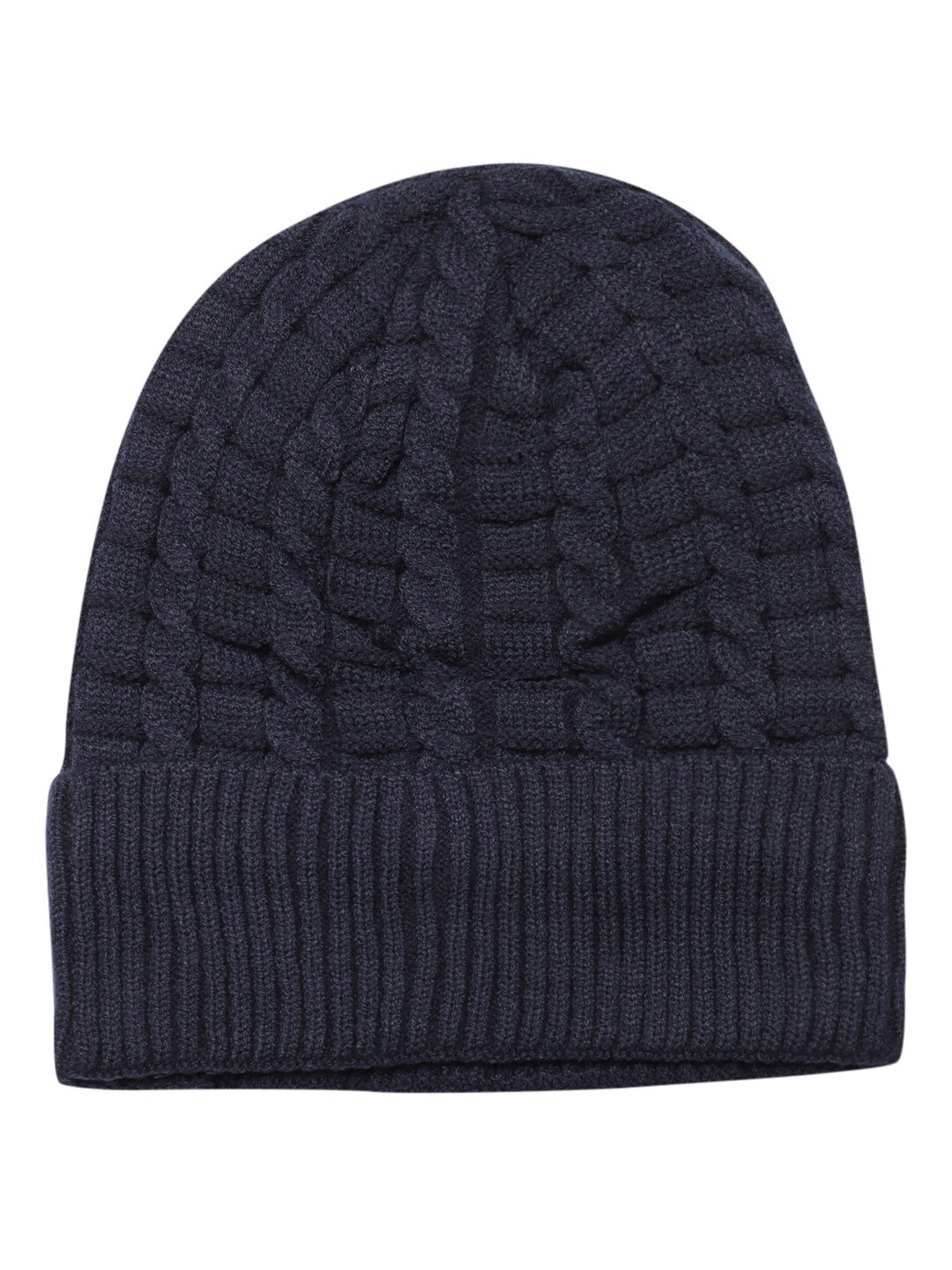 Buy LOOM LEGACY Men Navy Blue Acrylic Wool Cap Beanie - Caps for Men ...