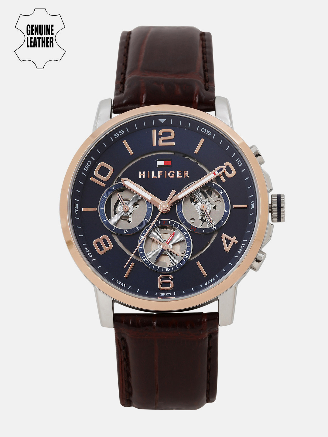 Buy Tommy Hilfiger Men Navy Blue & Gold Toned Analogue Watch TH1791290J ...