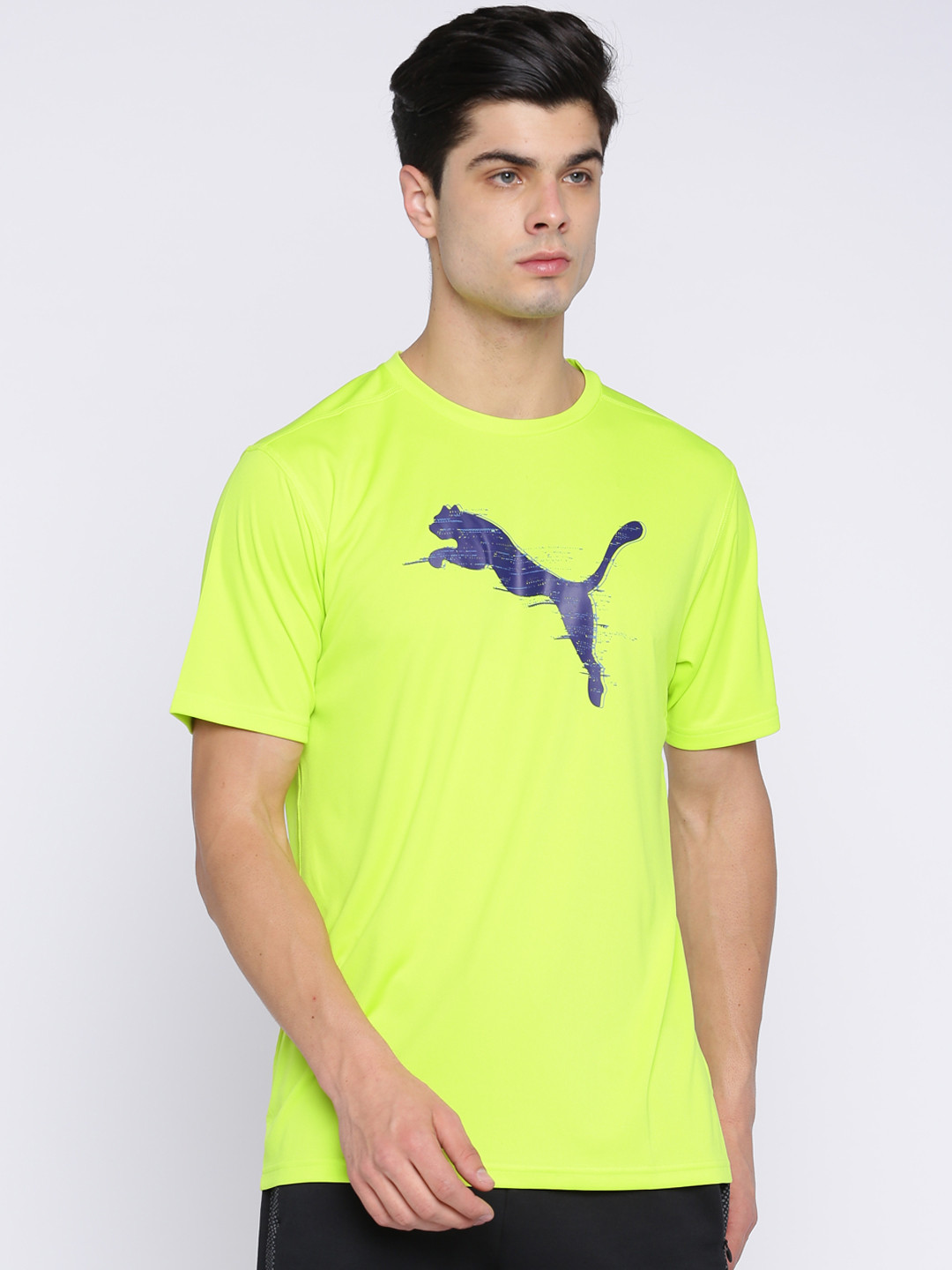 Buy Puma Men Green Essential Cat Printed Round Neck T Shirt - Tshirts ...