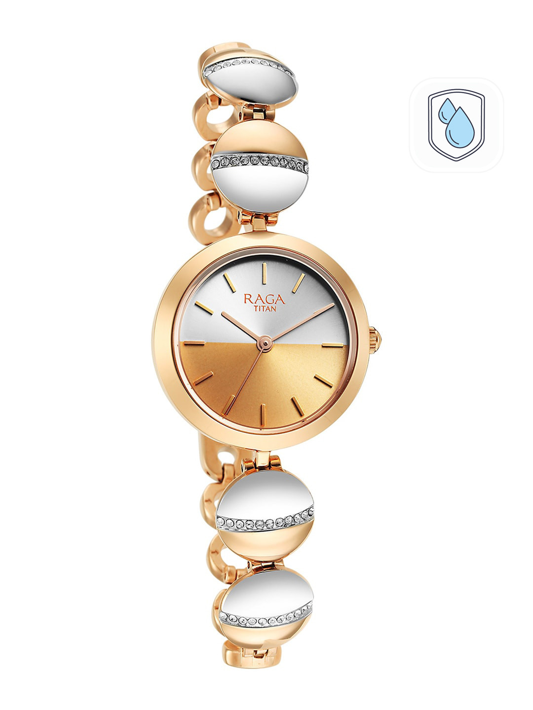 Buy Titan Women Pack Of 2 Silver Toned Brass Dial & Rose Gold Toned ...