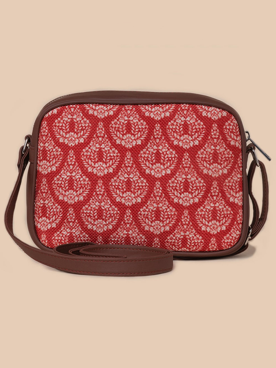 Buy ZOUK Red Ethnic Motifs Printed Shopper Sling Bag - Handbags for ...