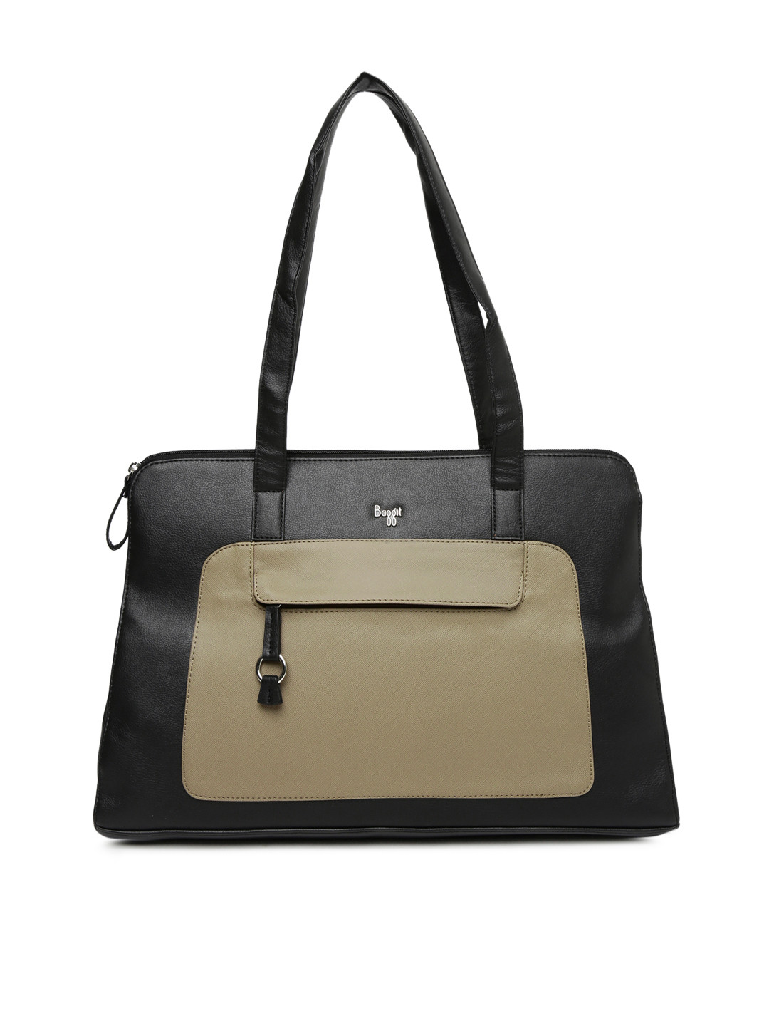 Buy Baggit Black & Taupe Colourblocked Shoulder Bag - Handbags for ...