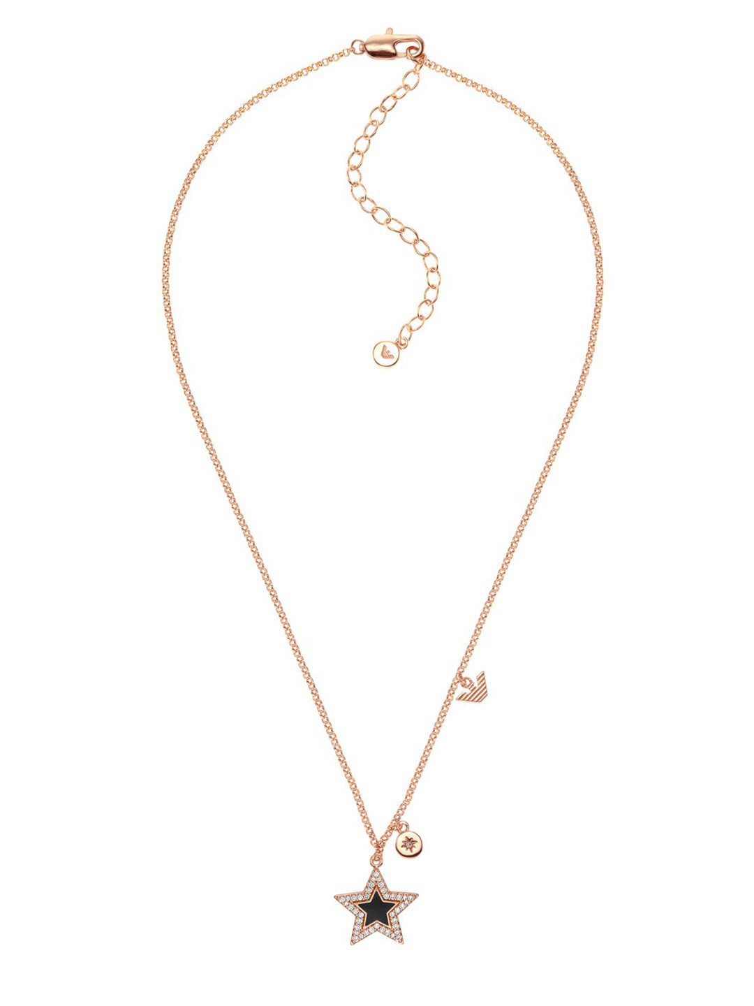Buy Emporio Armani Rose Gold & White Brass Brass Plated Necklace ...
