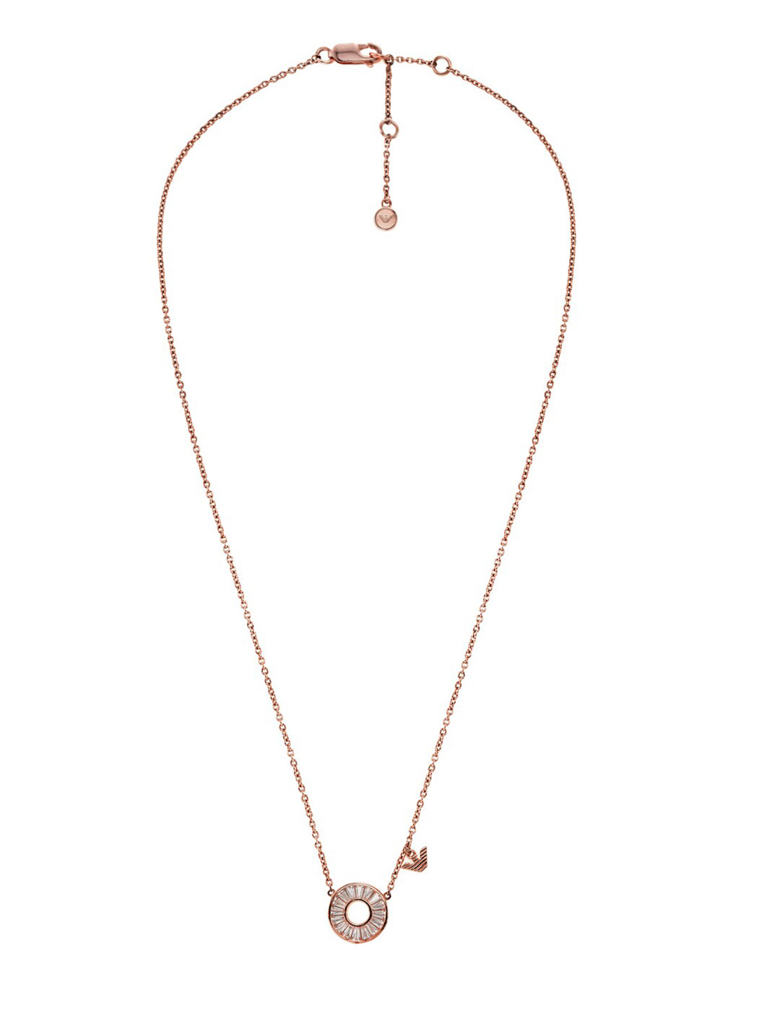 Buy Emporio Armani Rose Gold & White Sterling Silver Necklace ...