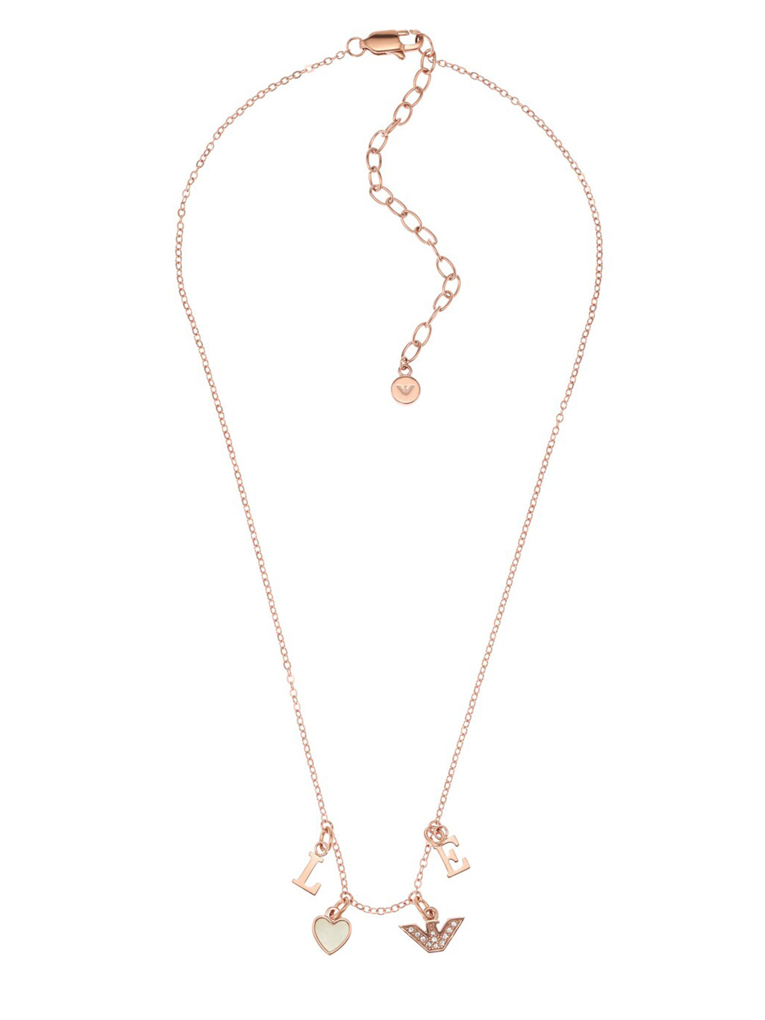 Buy Emporio Armani Rose Gold & White Necklace - Necklace And Chains for ...
