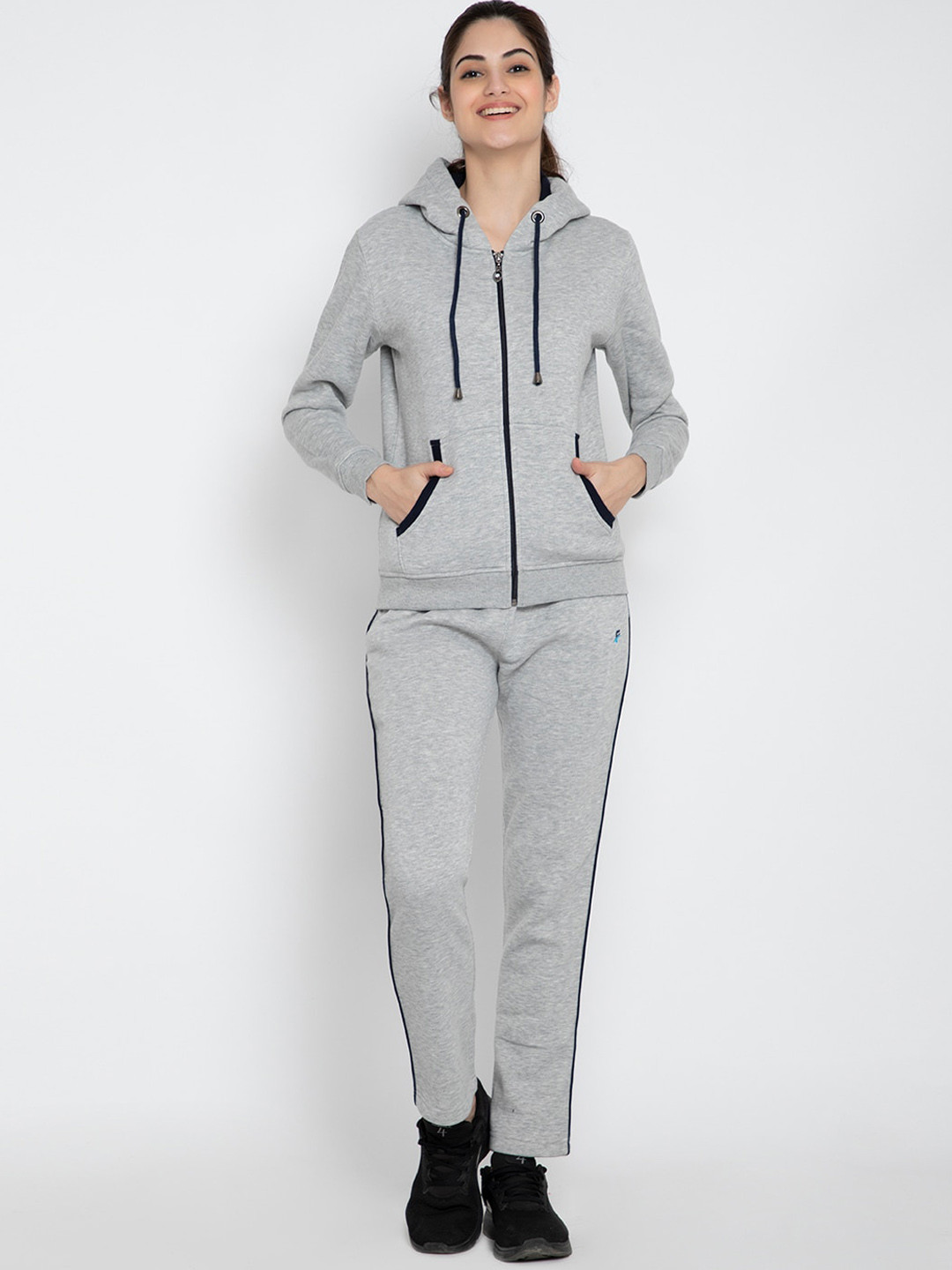 Buy FLOSBERRY Women Grey Solid Cotton Tracksuits - Tracksuits for Women ...