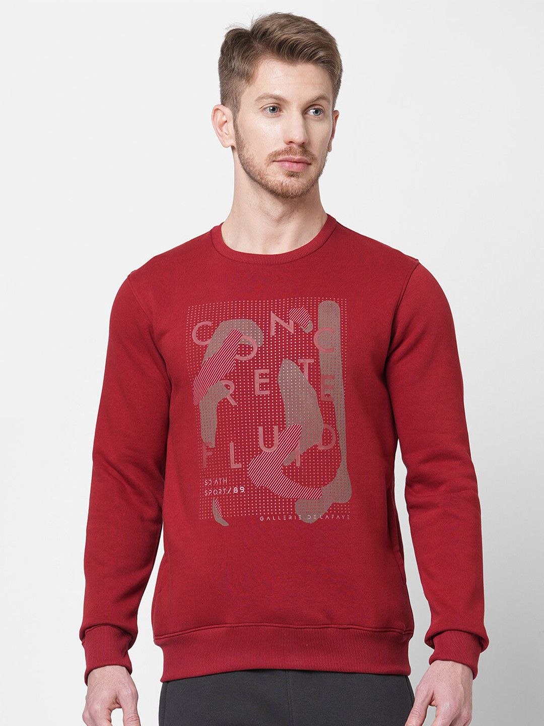 Buy Sweet Dreams Men Red Fleece Sweatshirt - Sweatshirts for Men ...