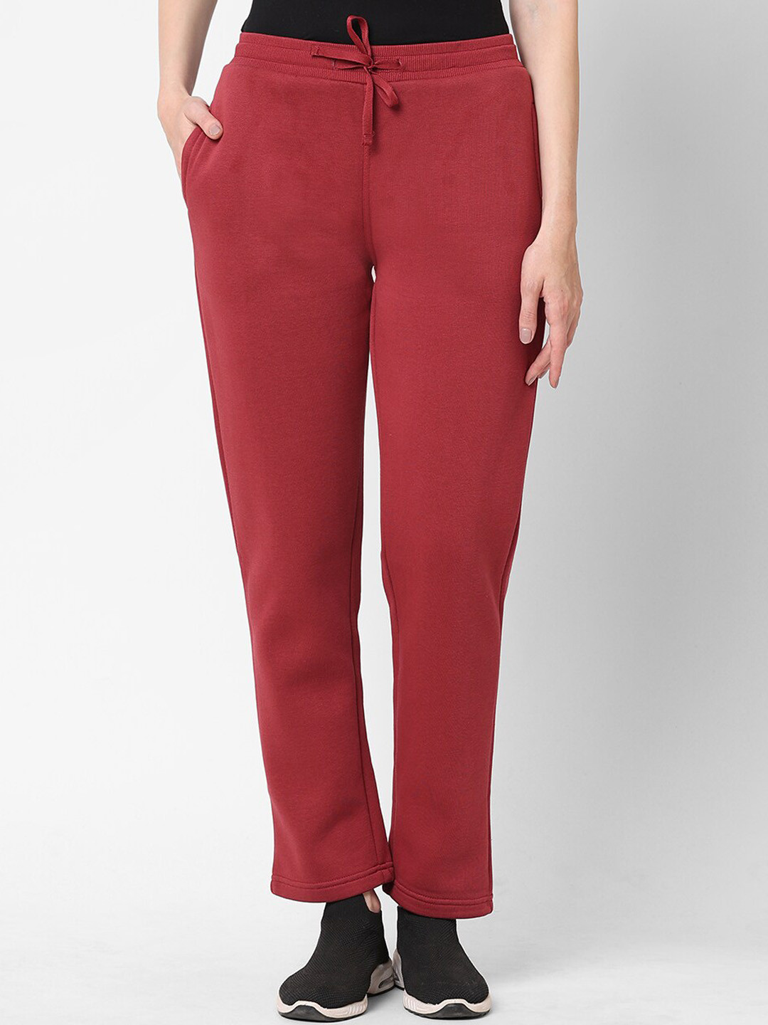 Buy Sweet Dreams Women Red Fleece Track Pants - Track Pants for Women ...