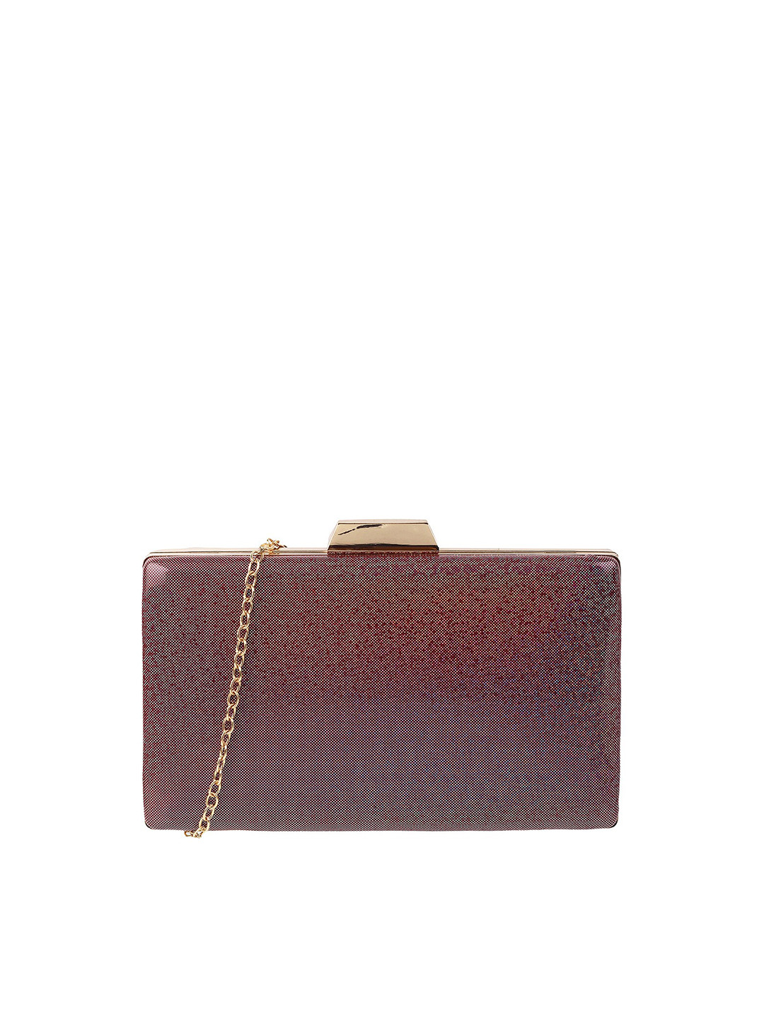 Buy WALKWAY By Metro Maroon & Gold Toned Textured Box Clutch - Clutches ...