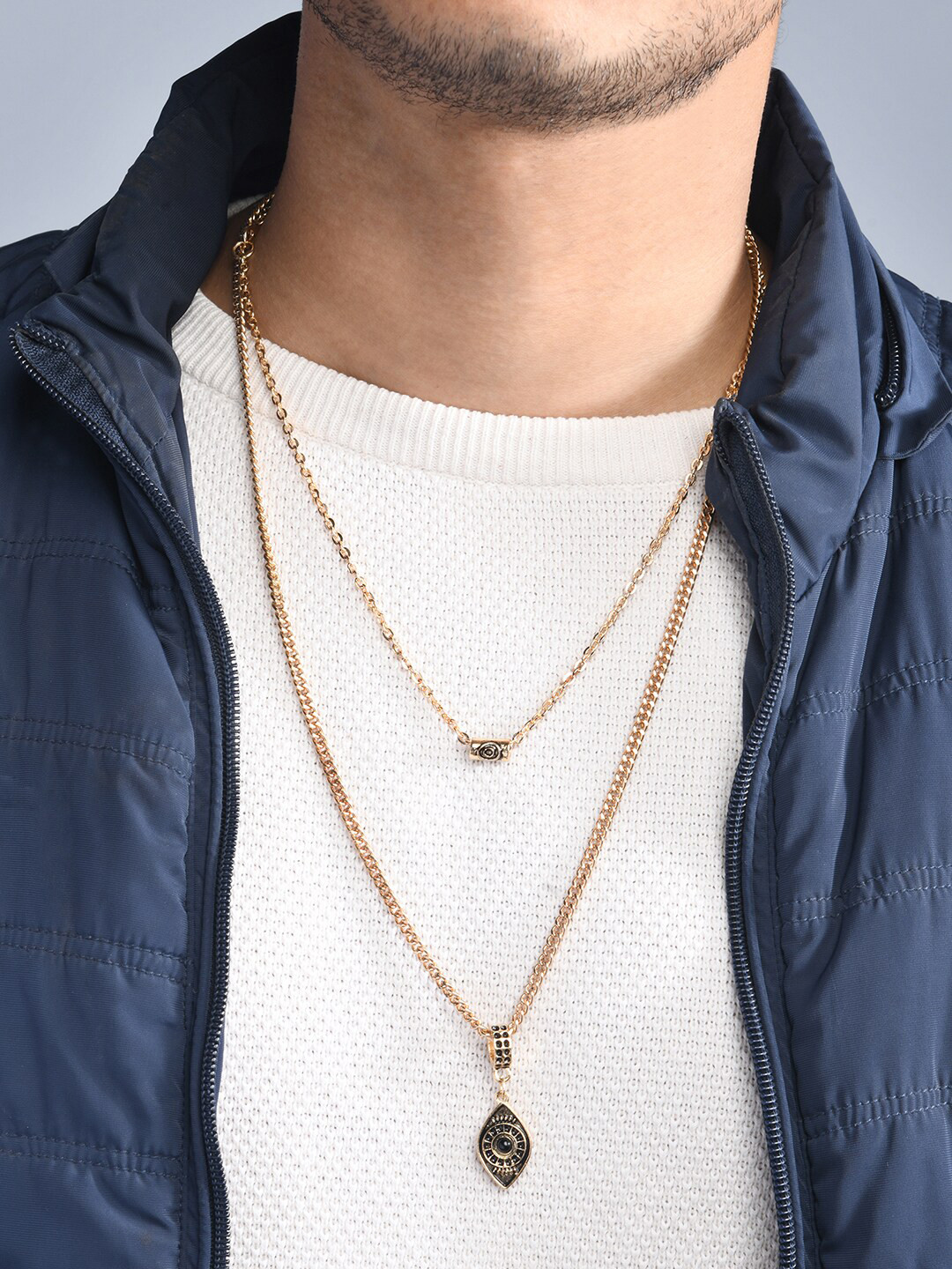Buy The Bro Code Men Gold Plated Layered Necklace - Necklace And Chains ...