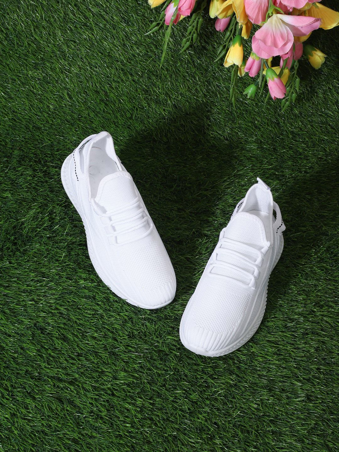 Buy Truffle Collection Women White Mesh Sneakers - Casual Shoes for ...