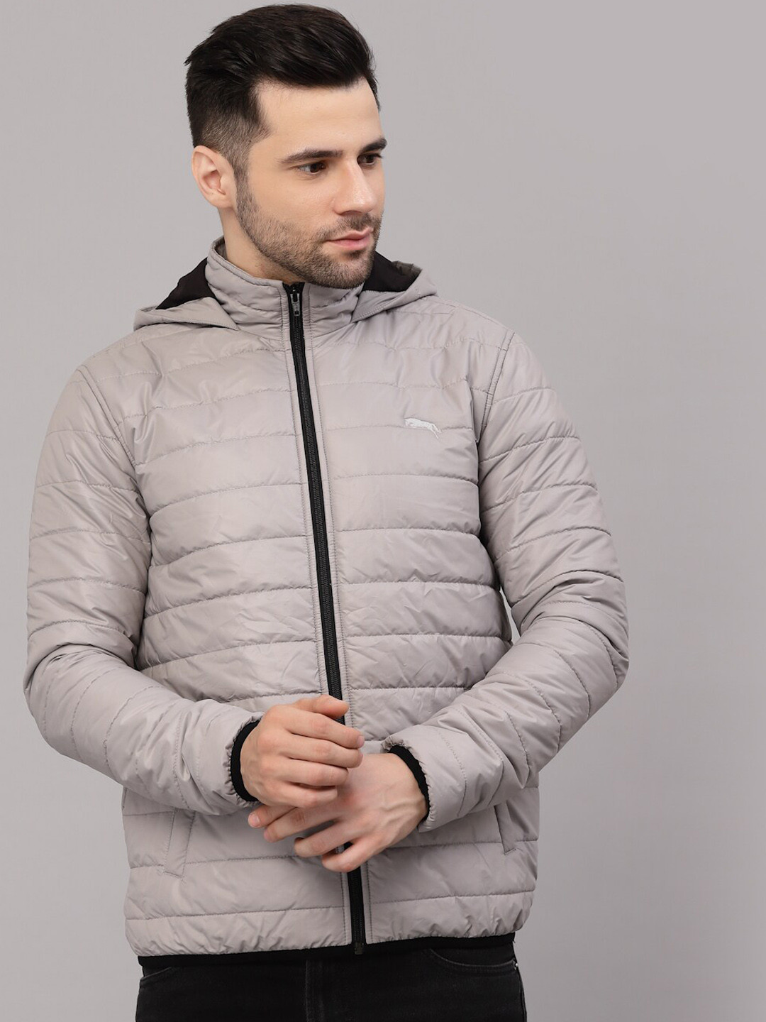 Buy JUMP USA Men Grey Lightweight Puffer Jacket - Jackets for Men ...