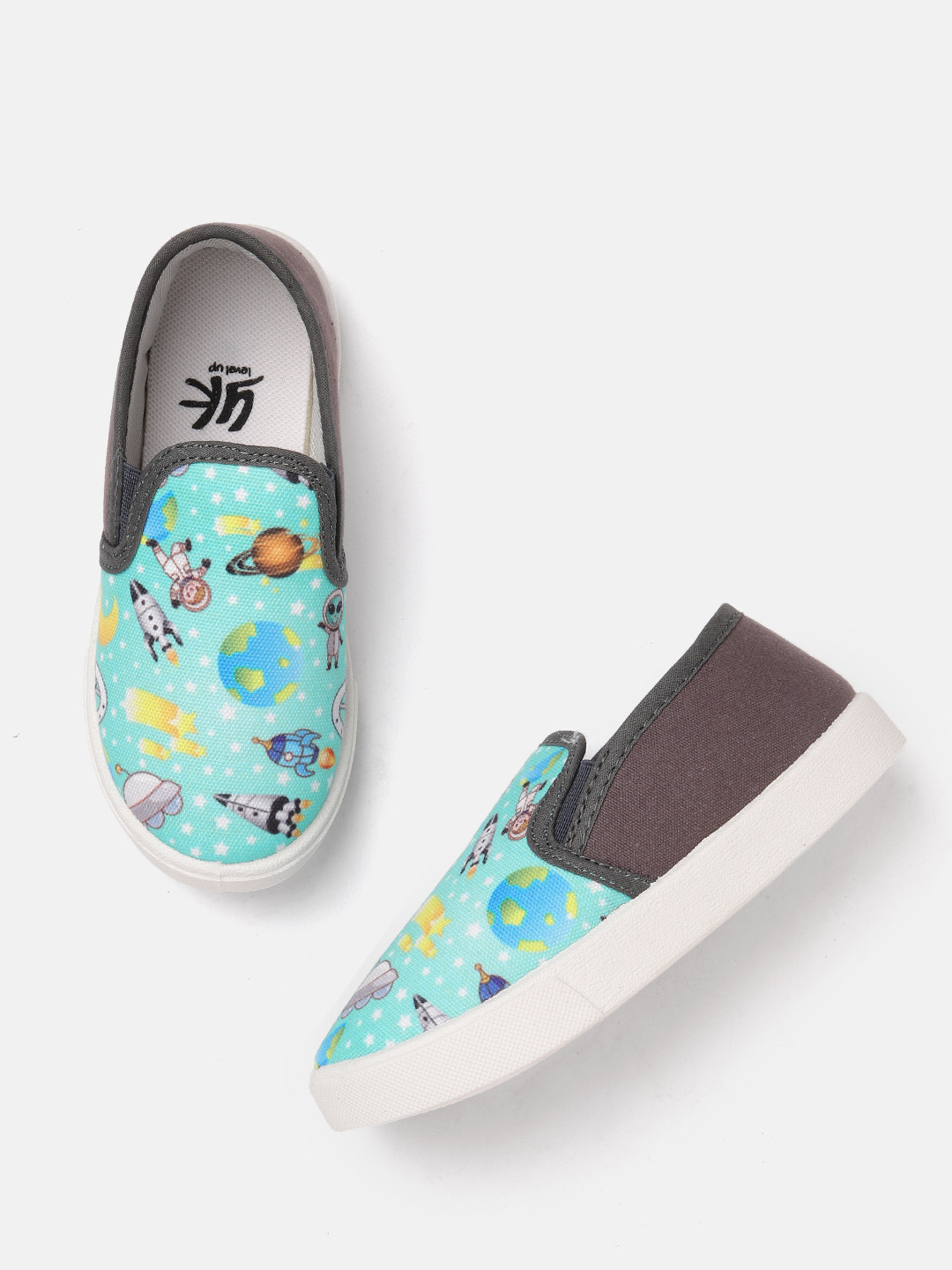 Buy YK Boys Colourblocked & Conversational Printed Slip On Sneakers ...