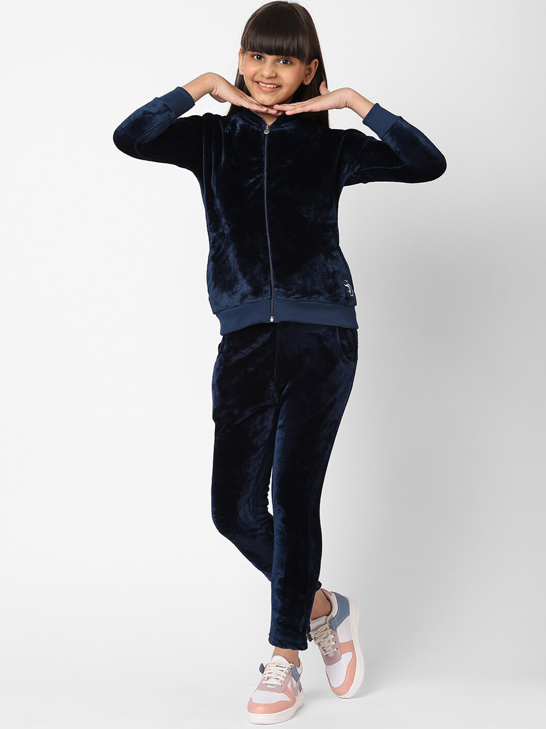 Buy Sweet Dreams Girls Navy Blue Fleece Tracksuits - Tracksuits for ...