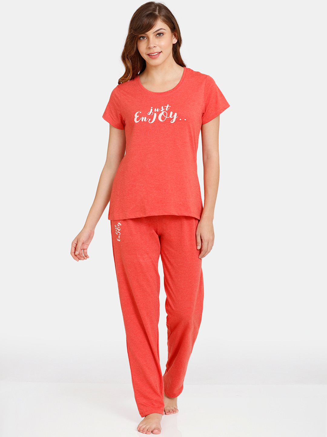 Buy Rosaline By Zivame Women Red & Black Night Suit - Night Suits for ...