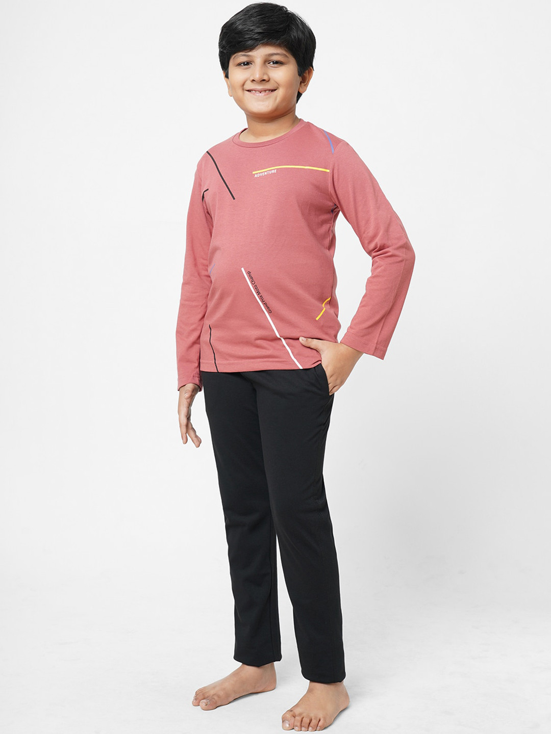 Buy Sweet Dreams Boys Red & Black Striped Night Suit - Night Suits for ...