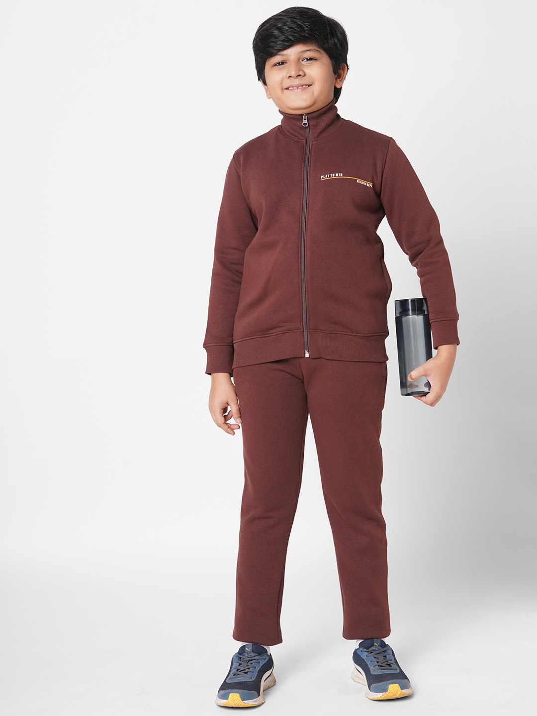 Buy Sweet Dreams Boys Brown Fleece Tracksuit - Tracksuits for Boys ...