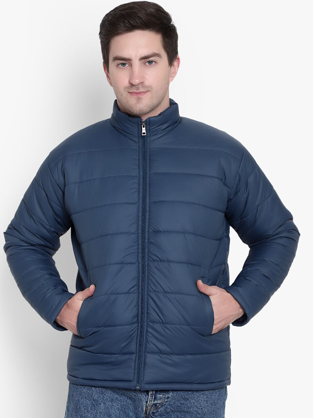 Buy SHIRA 24 Men Blue Solid Puffer Jacket - Jackets for Men 20909422 | Myntra