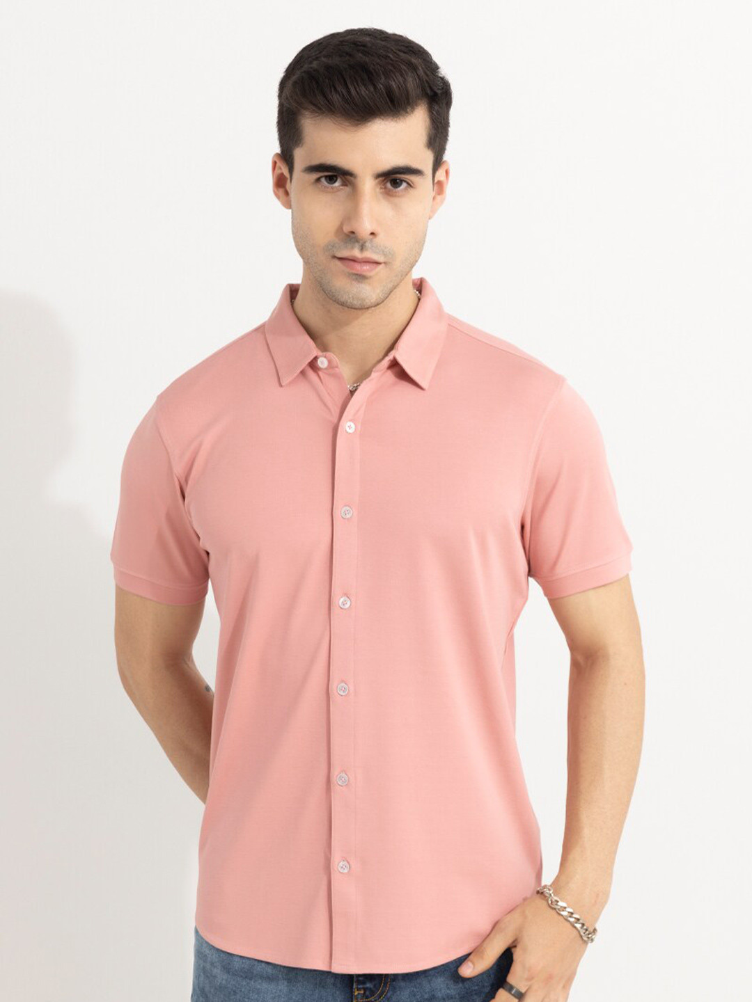 Buy Snitch Men Pink Slim Fit Casual Shirt - Shirts for Men 20914214 ...
