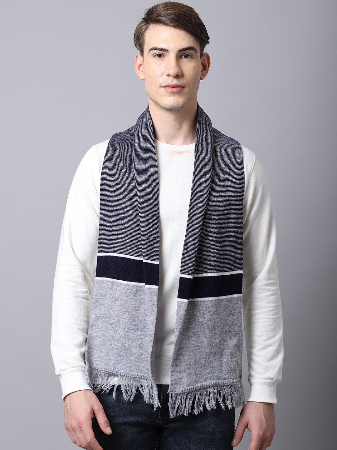 Buy ELLIS Men Grey & Blue Acrylic Mufflers - Mufflers for Men 20914792 ...