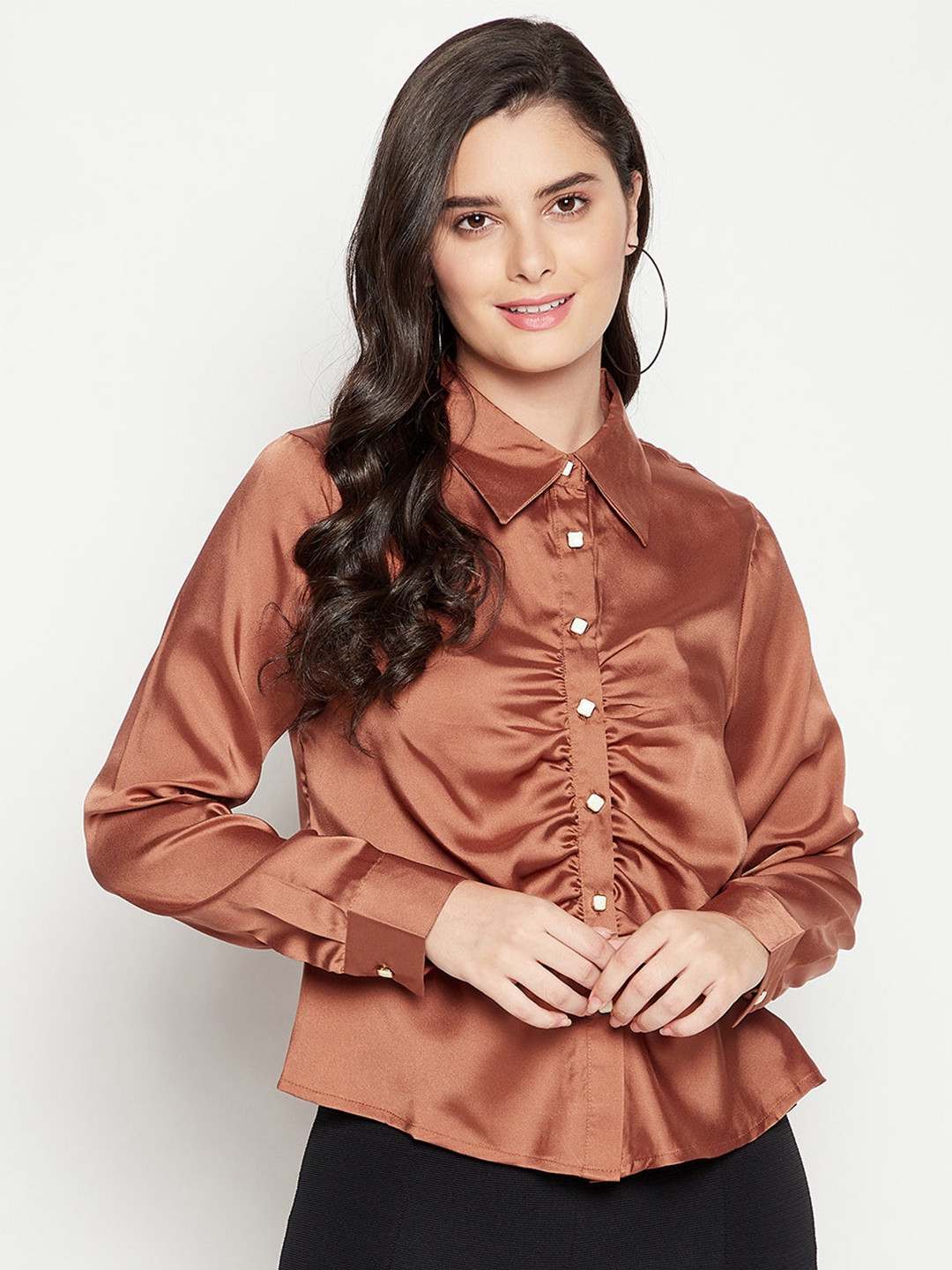 Buy Madame Women Rust Casual Shirt - Shirts for Women 20918390 | Myntra