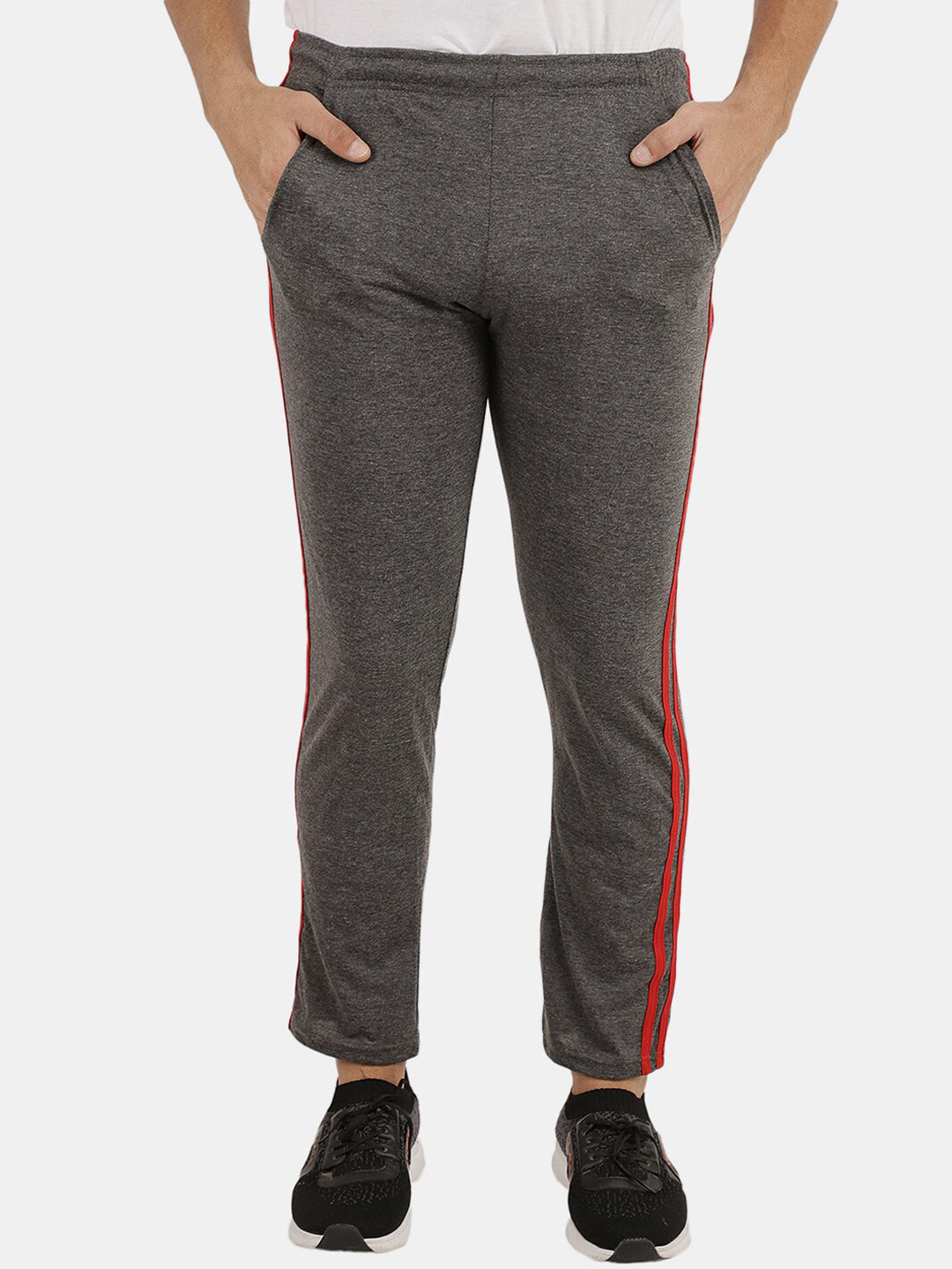 Buy V Mart Men Grey Solid Cotton Track Pants - Track Pants for Men ...