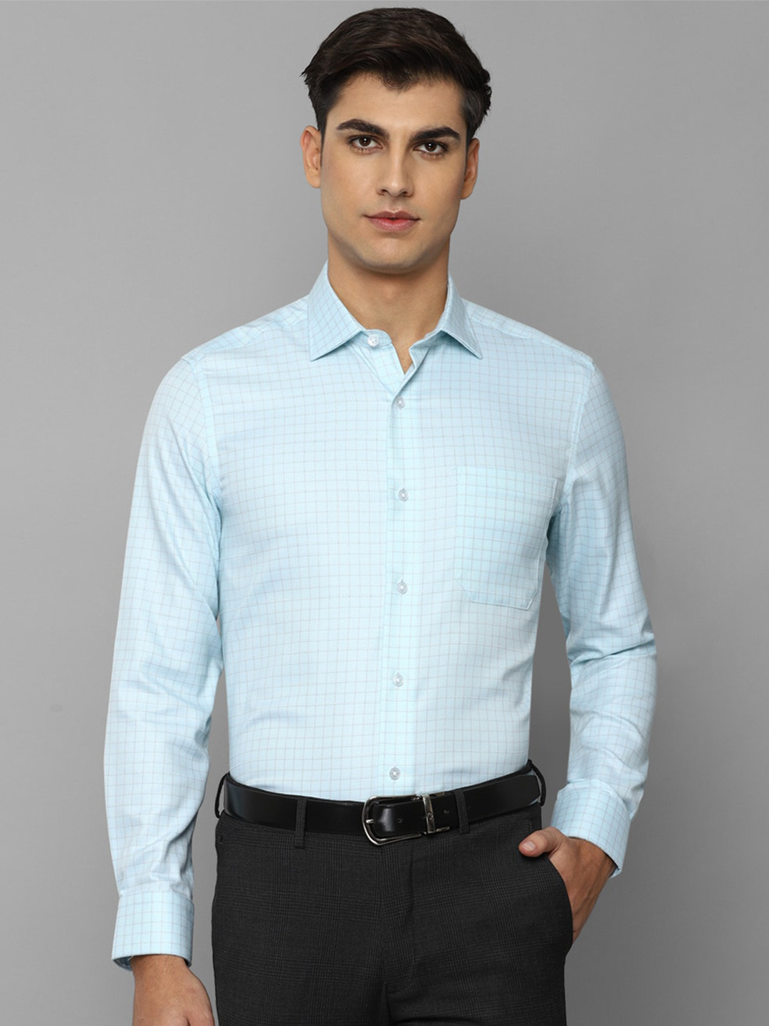 Buy Louis Philippe Men Comfort Slim Fit Grid Tattersall Checks Checked ...