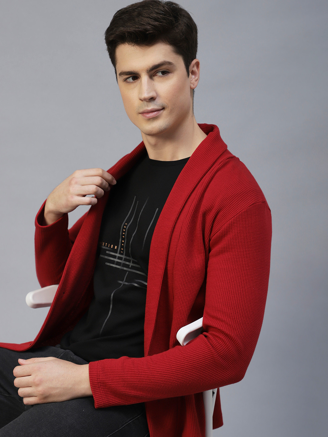 Buy Rigo Men Maroon Shrug - Shrug for Men 20921526 | Myntra