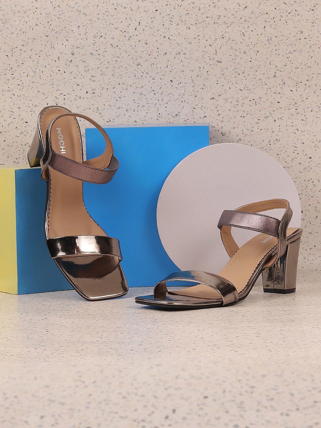 Buy Mochi Grey Block Heels - Heels for Women 20922278 | Myntra