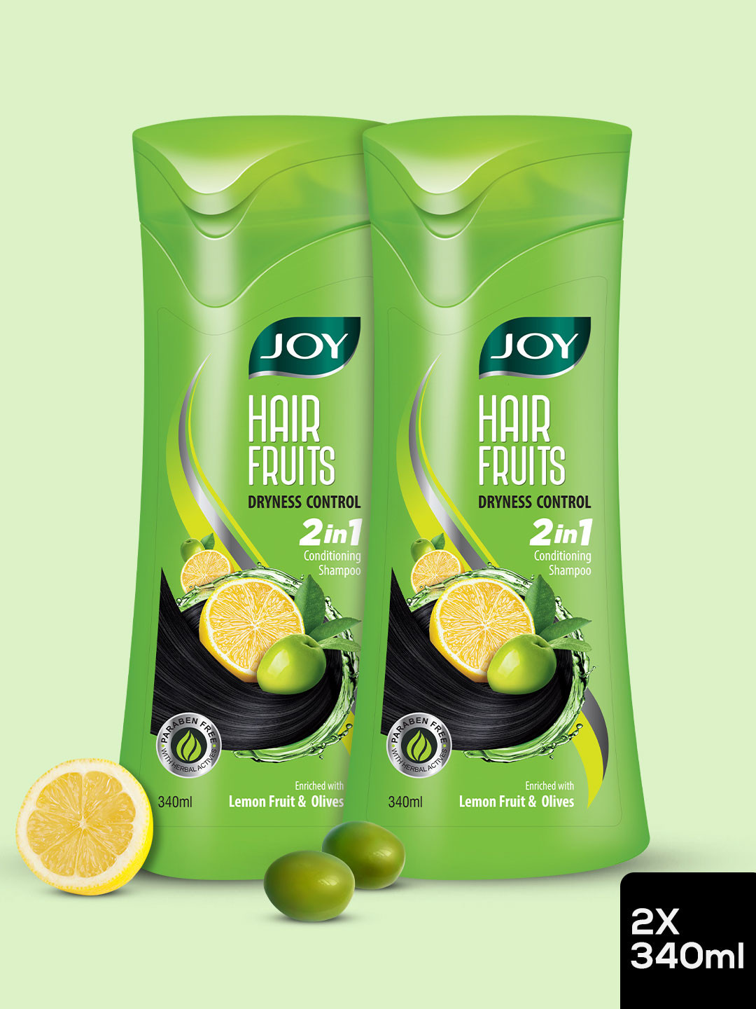 Buy JOY Set Of 2 Lemon & Olives Dryness Control Shampoo For Dry ...