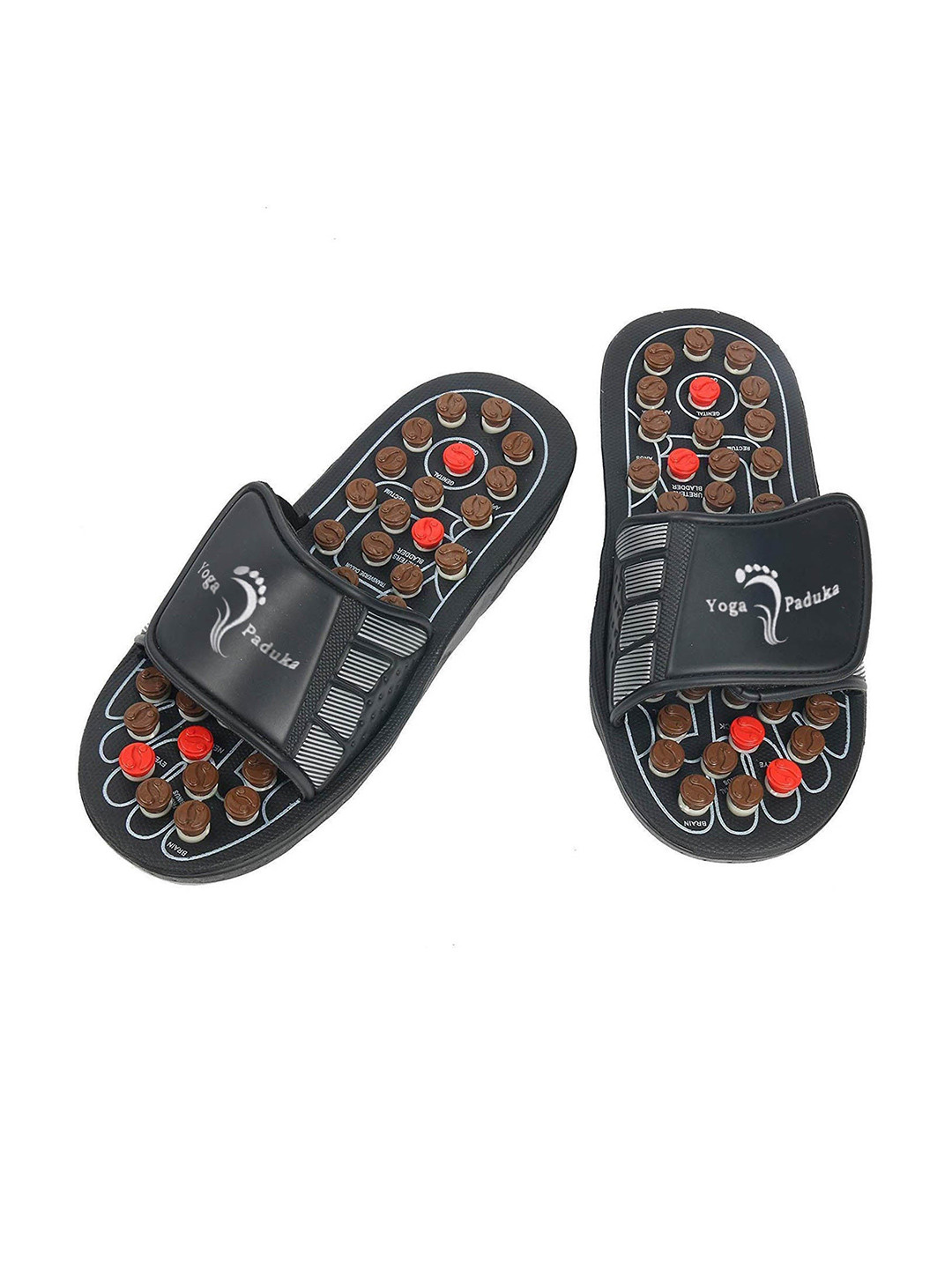 Buy ZURU BUNCH Unisex Black & Red Acupressure Therapy Paduka Slippers ...