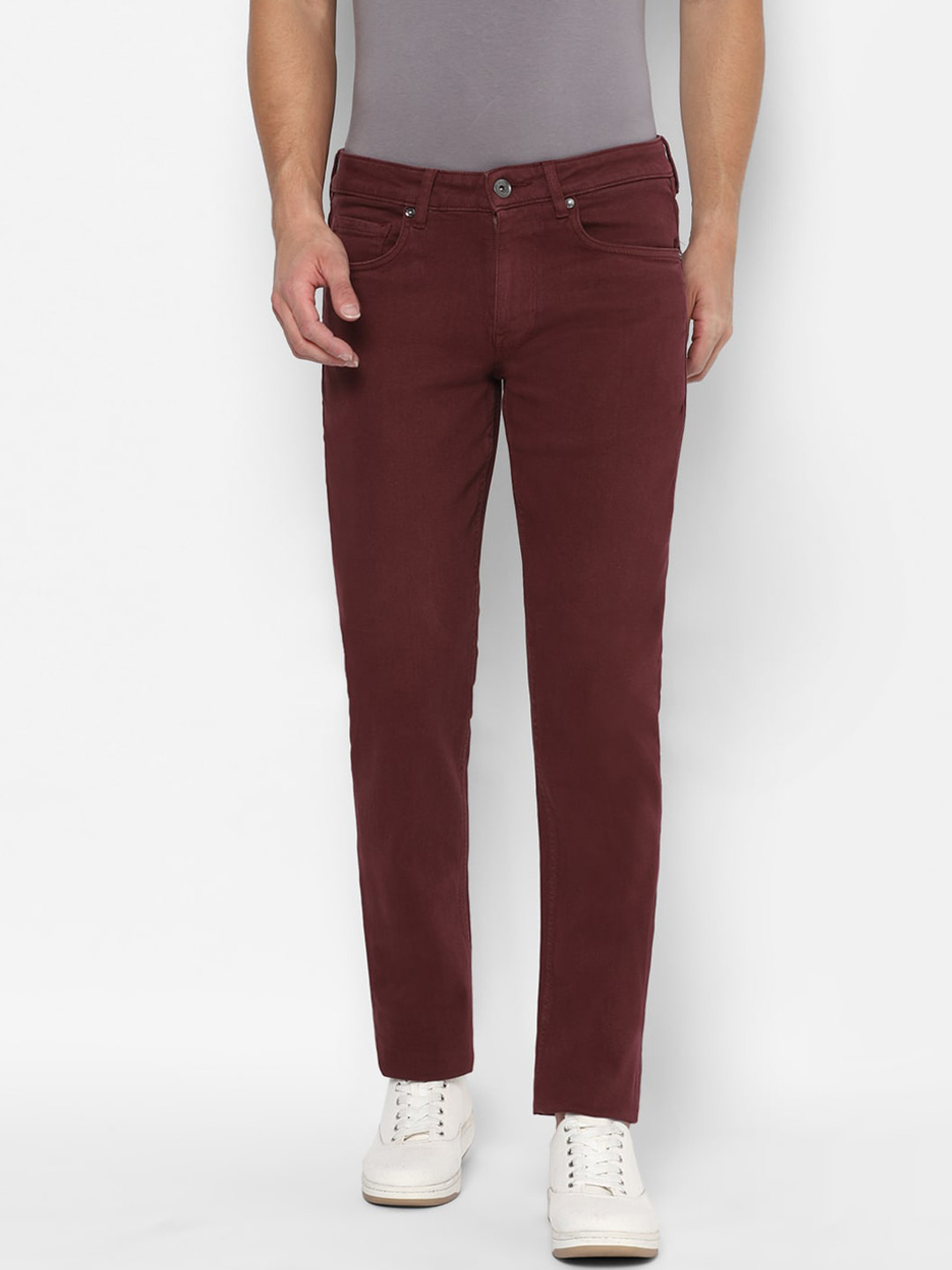 Buy Louis Philippe Jeans Men Maroon Slim Fit Jeans - Jeans for Men ...