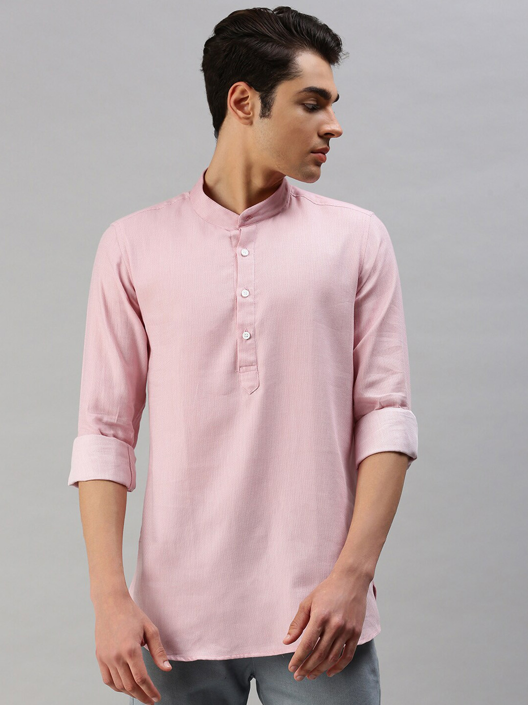 Buy Cross Court Men Pink Cotton Kurta - Kurtas for Men 20930928 | Myntra